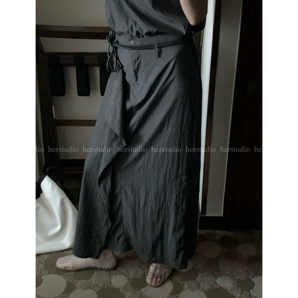 HERStudio韓國代購 設計師翻釦造型紋理長裙(2col) SM | 蝦皮購物