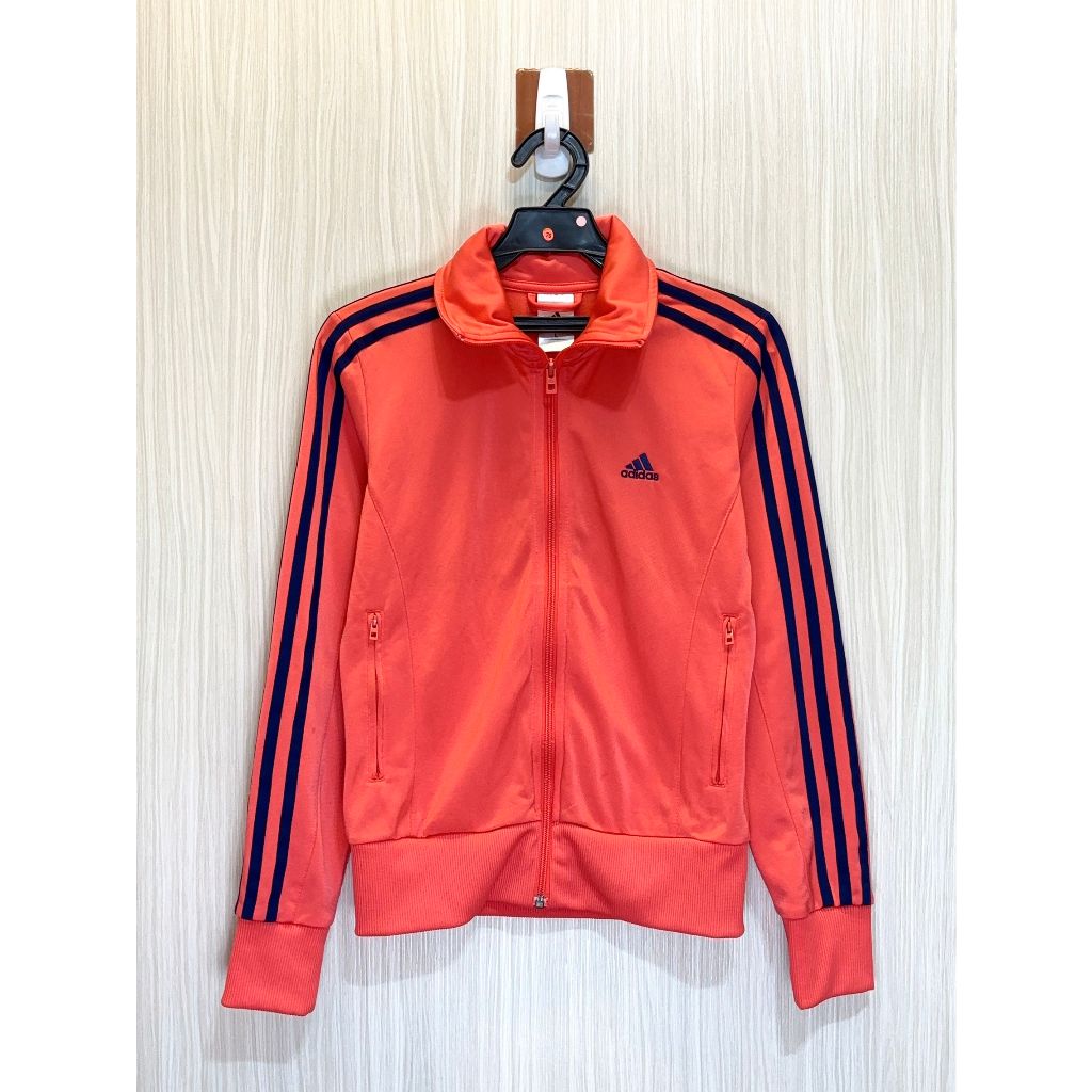 Adidas 橘色三線運動外套 商品號 (25060776 | 蝦皮購物