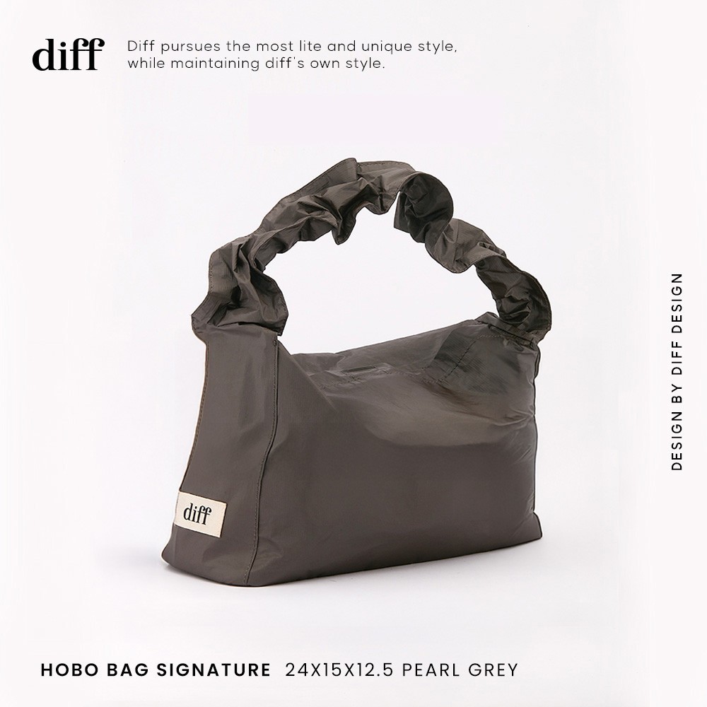 韓國 diff Hobo Bag Signature 流浪包 肩背包 托特包 pearl grey 台灣唯一正版授權代理 | 蝦皮購物