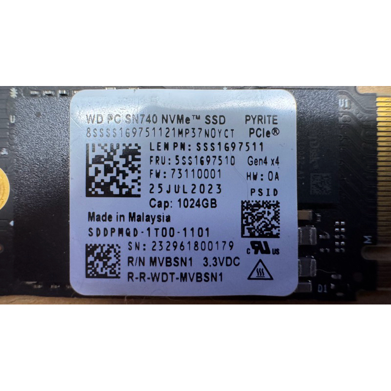 WD SN740 2242 1TB SSD, Gen 4x4 | 蝦皮購物