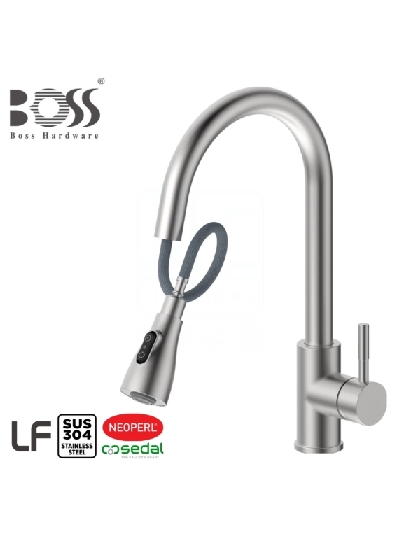 CY【BOSS】 無鉛304不鏽鋼 廚房伸縮龍頭 台灣製進口閥芯 三出水抽拉水龍頭 118211 | 蝦皮購物