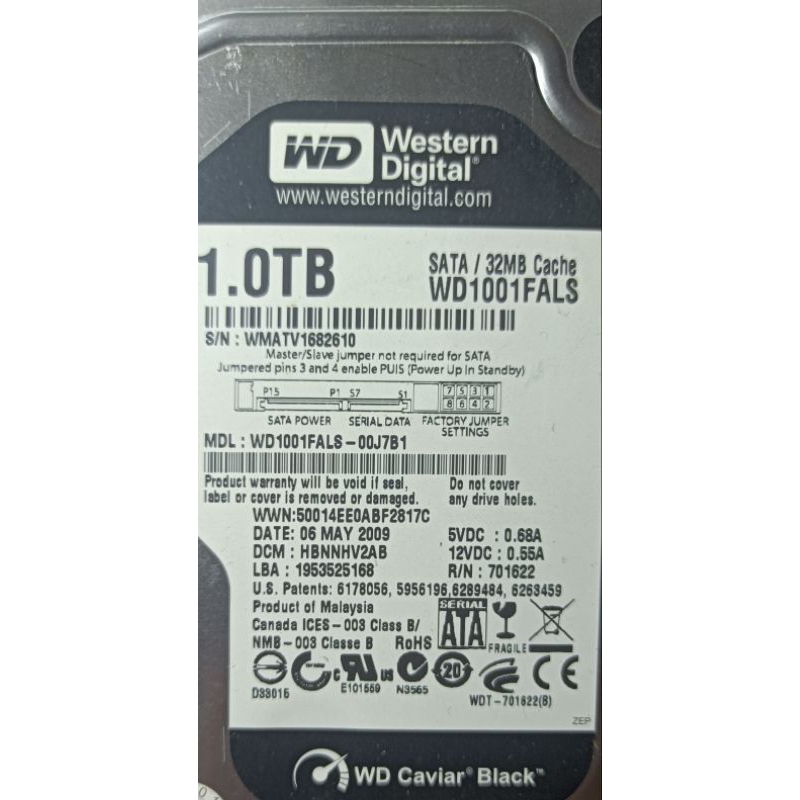 良品 WD 黑標 1TB 1T SATA 3.5吋 硬碟 | 蝦皮購物