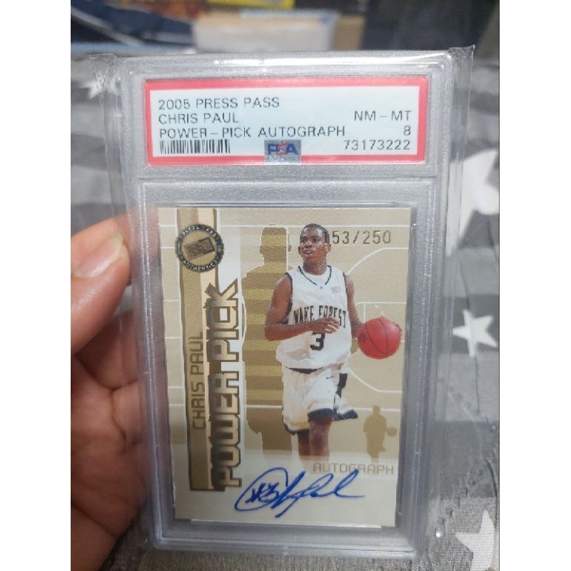 PSA鑑定8限量250張蜂王CP3船長控球之神 Chris Paul 2005新人Rookie RC親筆簽名卡（卡面簽） | 蝦皮購物