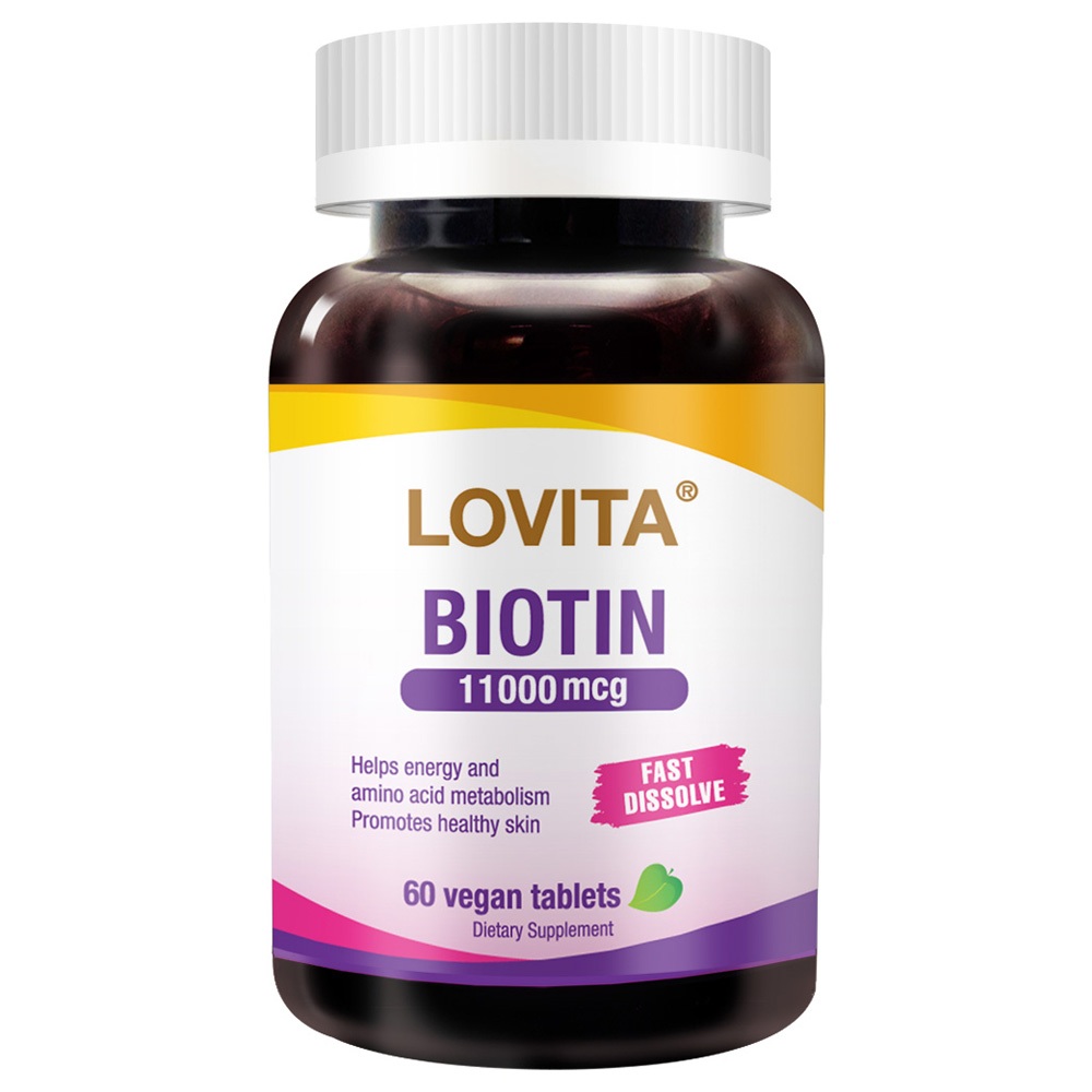 LOVITA愛維他 生物素11000mcg(60顆素食錠)(維他命H,維生素B7,biotin)美國進口 美髮美甲營養素 | 蝦皮購物