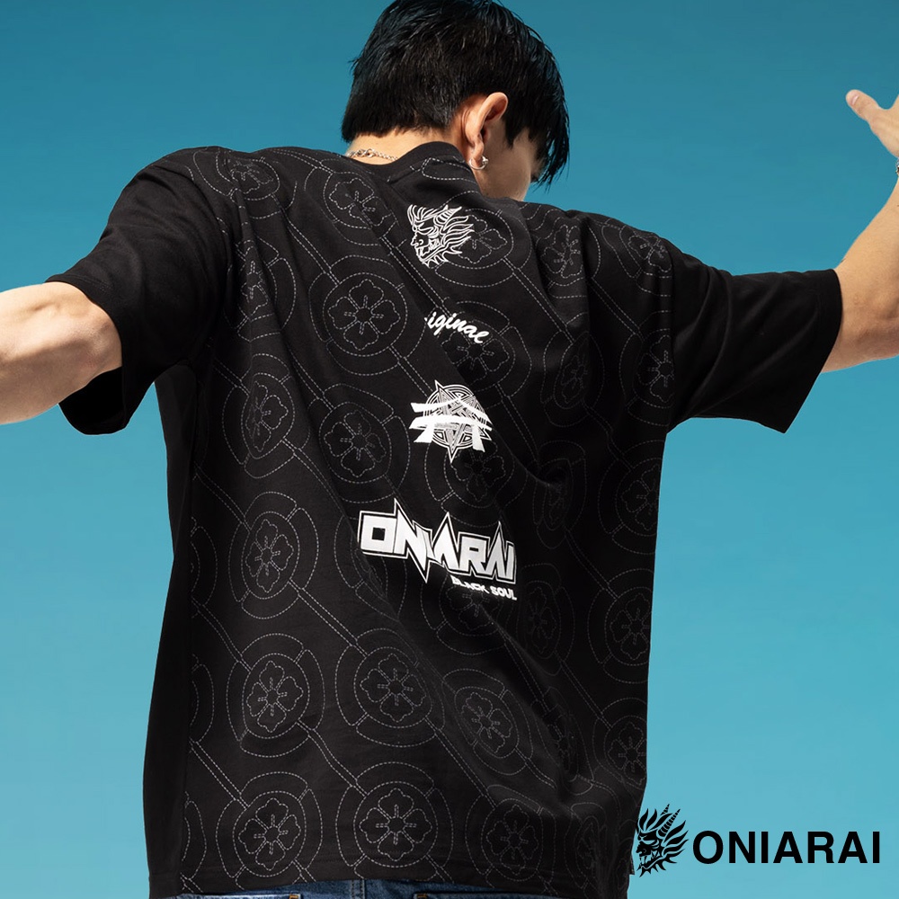 BLUE WAY 鬼洗 ONIARAI - 男款 潮流側鬼元素落肩短TEE | 蝦皮購物
