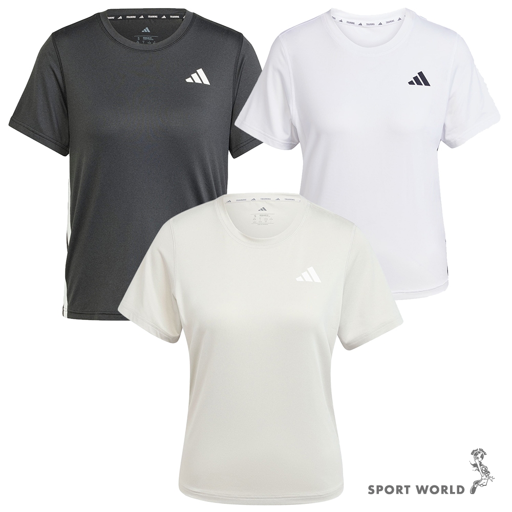Adidas 短袖上衣 女裝 排汗 黑/白/米【運動世界】JH1392/JH1393/JD6530 | 蝦皮購物
