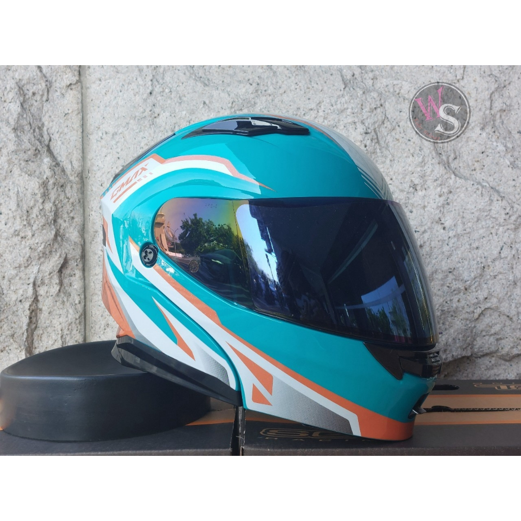 ☆加贈遮陽外鏡片☆ 台南WS騎士用品 GMAX MD01 飛梭 綠橘 內墨鏡 可掀式安全帽 SOL安全帽 VOLTA | 蝦皮購物