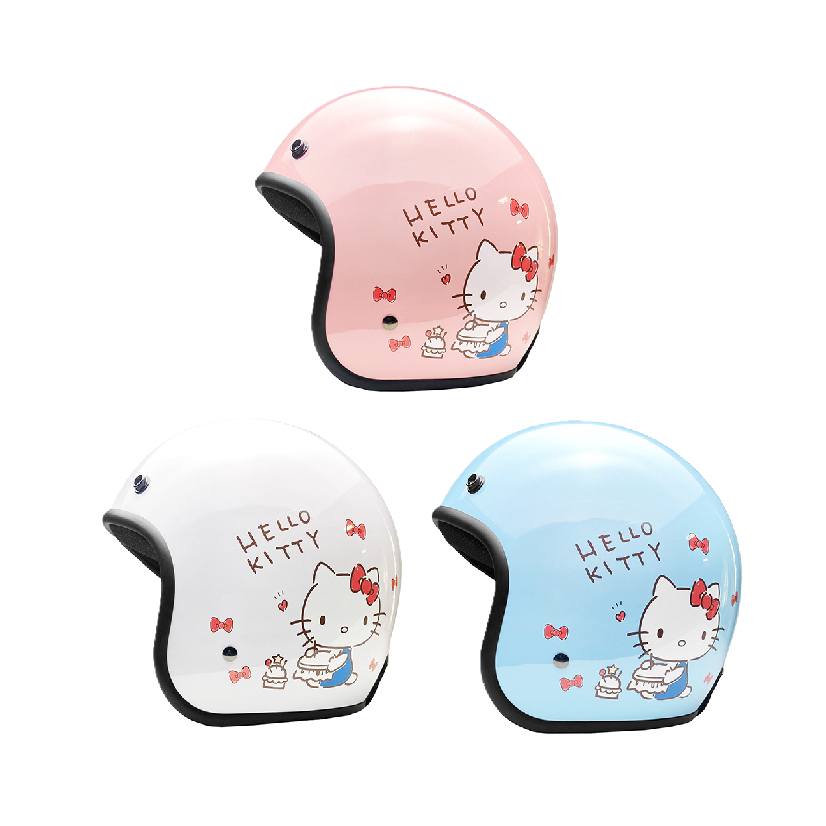 EVO CA-309 CA309 安全帽 日常Kitty 多色可選 Kitty 聯名款 復古帽 金屬插扣 半拆洗 半罩 | 蝦皮購物
