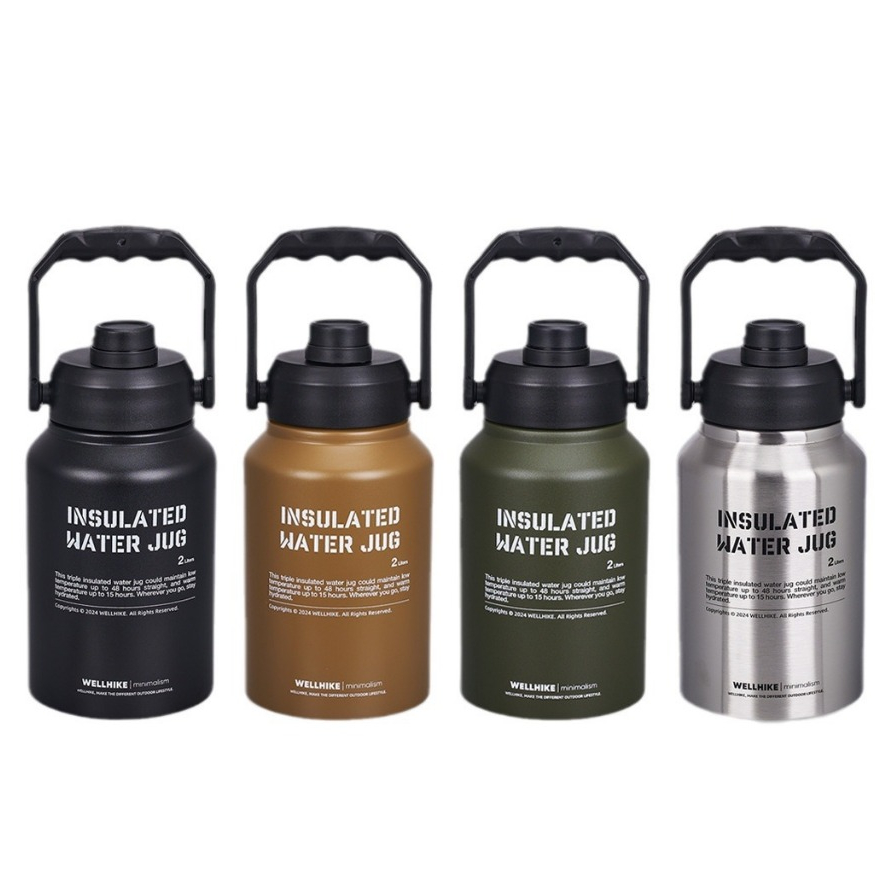 wellhike 2L不鏽鋼保溫壺 冰桶【露營殿】保溫水壺 保冰桶 保冰水壺 保溫壺 露營 冰塊桶 運動水壺 不銹鋼水壺 | 蝦皮購物