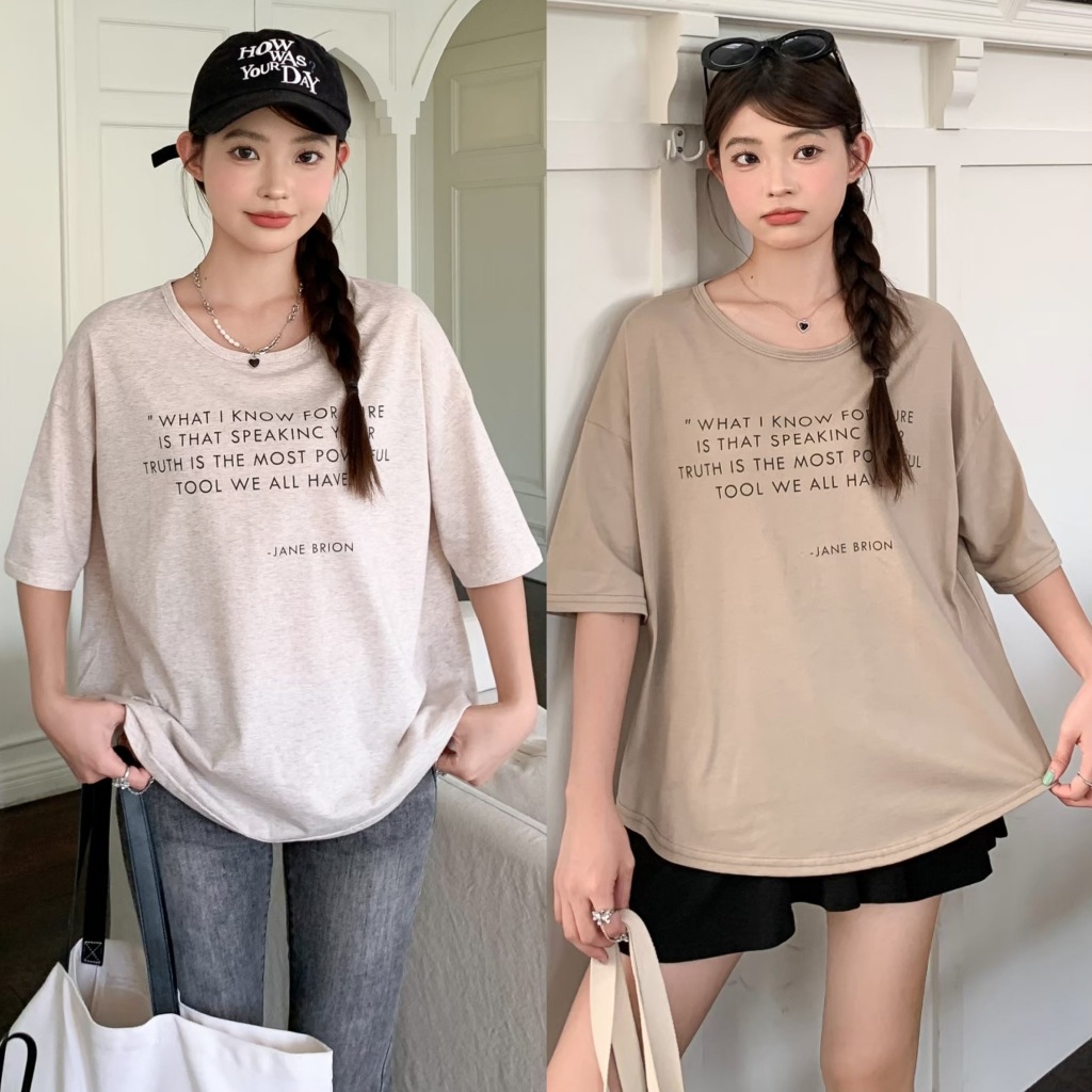 【CHINQ.S 實拍 】臺灣製英文字母落肩休閒棉T 3色 現貨快速出貨女裝 美式女裝 夏天女裝韓版 韓系上衣 短袖t恤 | 蝦皮購物