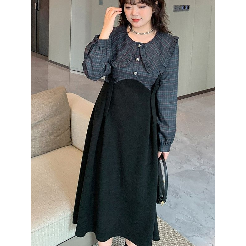 ﹝現貨﹞MUMUZI 美拉德格子背帶長洋 中大尺碼XC7848 | 蝦皮購物