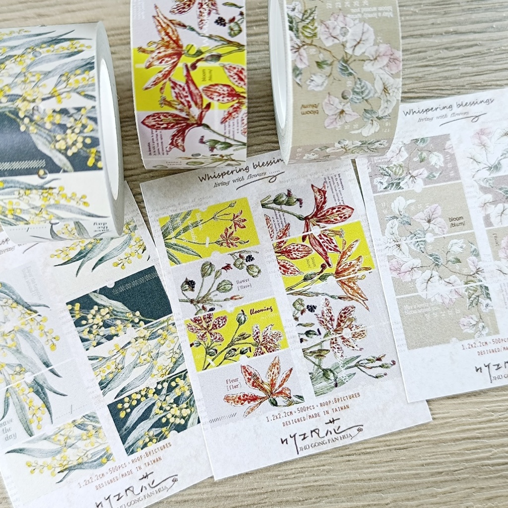 【mobisu】竹工凡花．呢喃祝福系列 標籤機貼紙膠帶 共三款 | 蝦皮購物