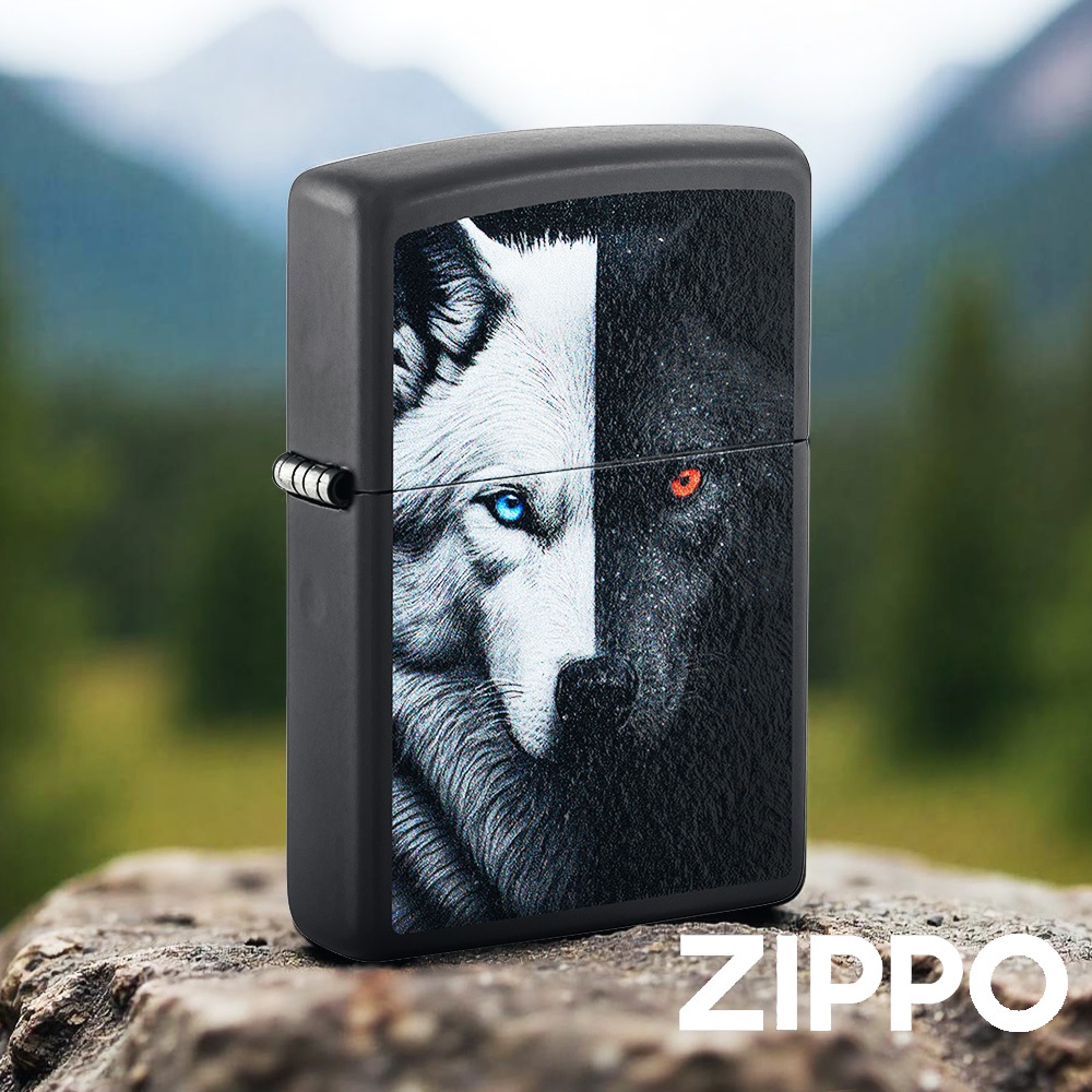 ZIPPO 心中的兩隻狼防風打火機 黑色霧面 心中的兩隻狼 慈悲與慷慨 憤怒與自私 內心的抉擇 終身保修 46694 | 蝦皮購物