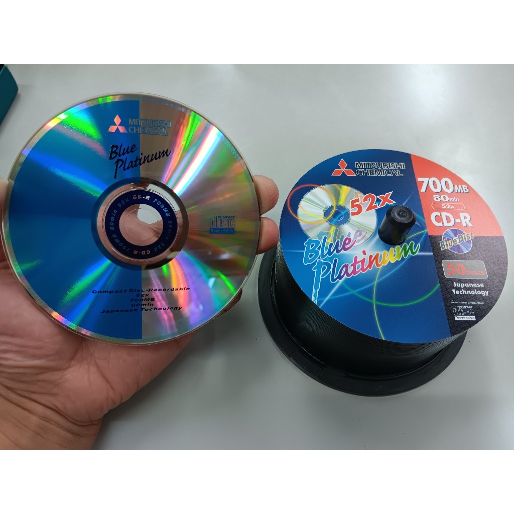 【CD-R】MITSUBISHI 52X BLUE DISC 三菱湛藍片Platinum 系列 藍色版面【一片30元】 | 蝦皮購物