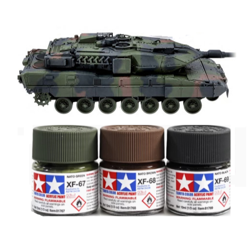 TAMIYA 水性漆 XF67 XF-68 XF-69 北約色 國軍迷彩色 模型漆 套裝 10ml M1A2T | 蝦皮購物