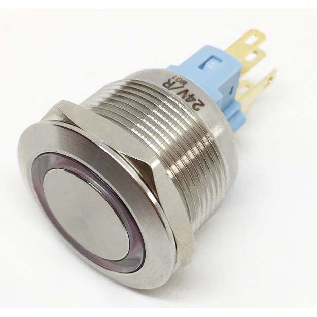 24V 22mm不銹鋼自復帶燈環形防水金屬按鈕開關(含稅)【佑齊企業 iCmore】 | 蝦皮購物