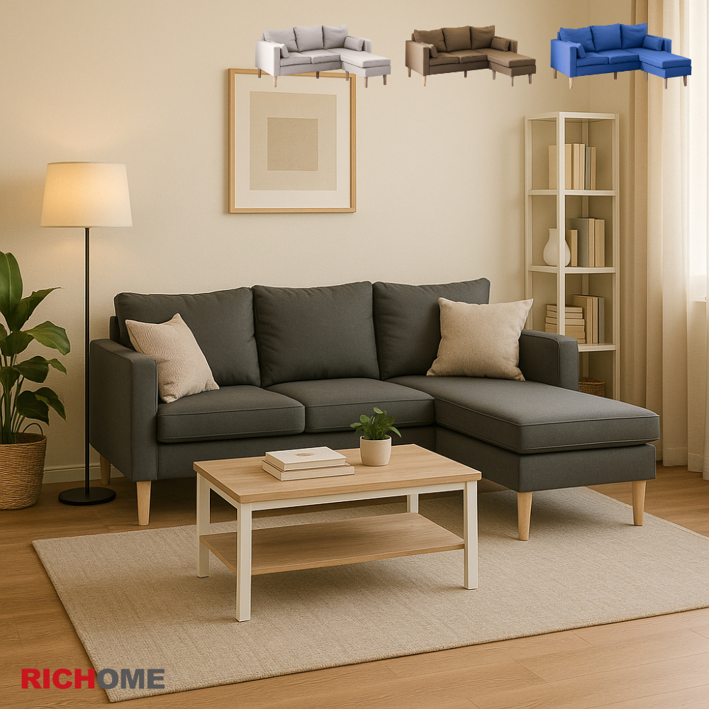 RICHOME L型沙發(左右坐墊可互換) 沙發 兩人沙發床 三人臥室沙發 小戶型套房出租 民宿 抱枕 CH1023 | 蝦皮購物