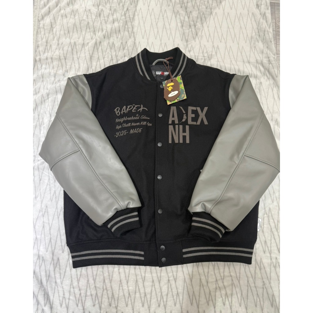2025 BAPE NEIGHBORHOOD NBHD LEATHER VARSITY JACKET 棒球外套 | 蝦皮購物