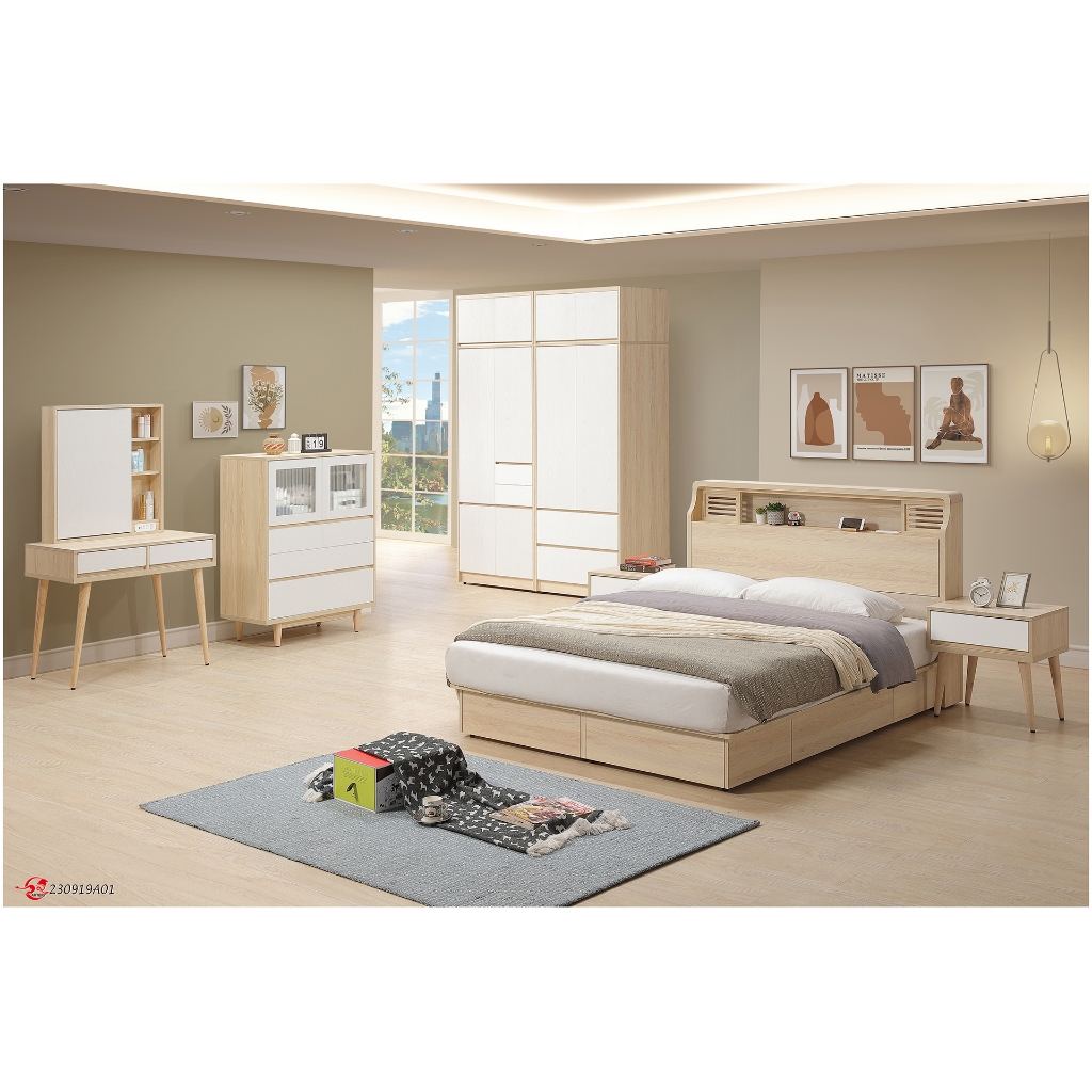 【全台傢俱】JF-25 星也 3.5 / 5 / 6 尺秋楓抽屜床底 傢俱工廠特賣 | 蝦皮購物