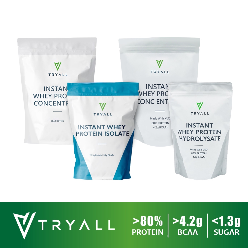 [台灣 Tryall] 濃縮乳清 分離乳清 水解乳清 無添加 MSG GLC分裝 蛋白粉 高蛋白【巴弟商城】 | 蝦皮購物