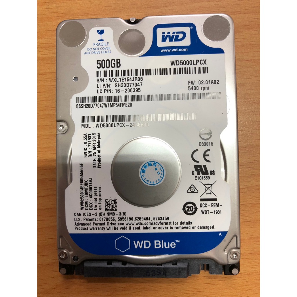 ~ WD 藍標/黑標筆電硬碟 SATA 2.5吋500G/640G/750G /1TB | 蝦皮購物