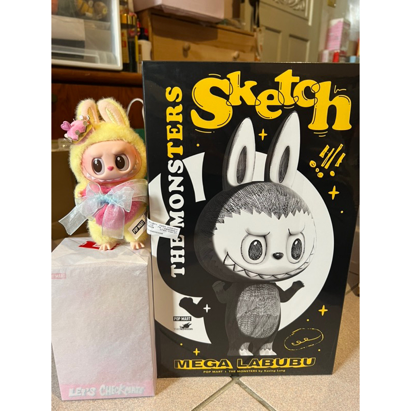 POPMART官網正版MEGA LABUBU 400% 素描 $4880小皇后labubu | 蝦皮購物