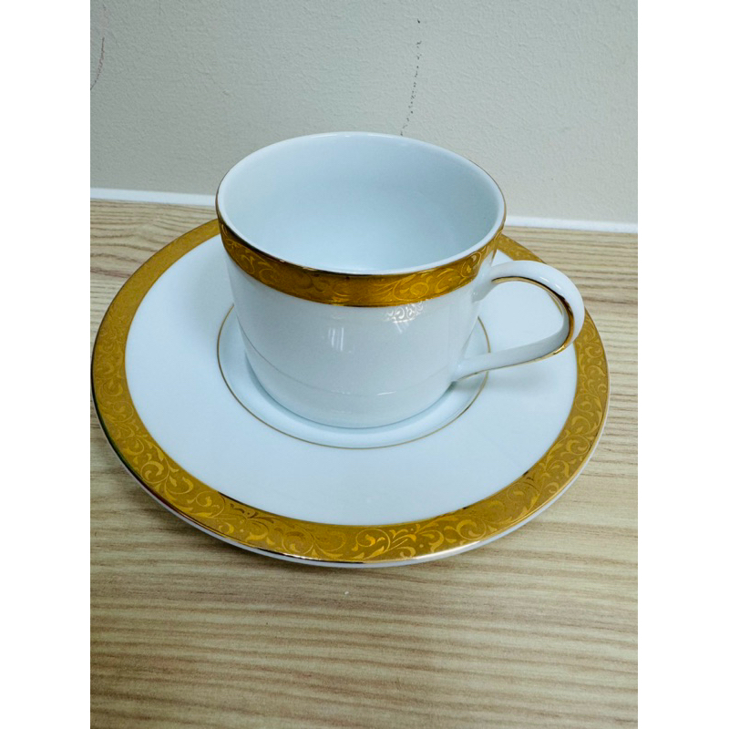 全新 ️200cc杯子盤子金邊日本NIKKO磁器 瓷器 精品 泰國生產Patra 輕量化 濃縮咖啡杯Espress可疊 | 蝦皮購物