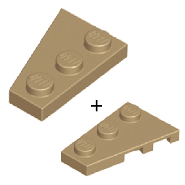 COOLPON｜這是樂高®LEGO®的正版零件 Wedge Plate 3x2 左+右 43722 43723 深砂 | 蝦皮購物