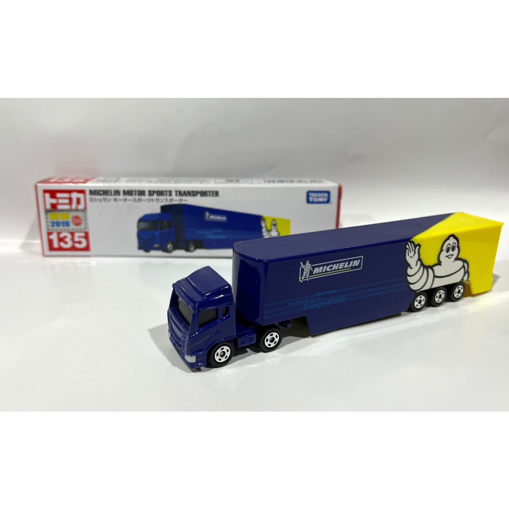 絕版 新車貼 TOMY TOMICA 135號 多美 MICHELIN TRANSPORTER 米其林 貨櫃車 | 蝦皮購物