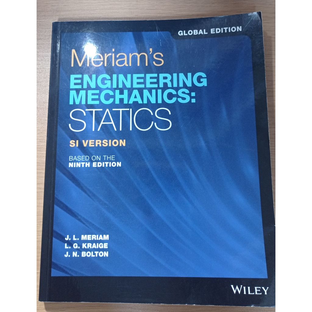 【近全新】靜力學 (Meriam's Engineering Mechanics : Statics, 9/e) | 蝦皮購物