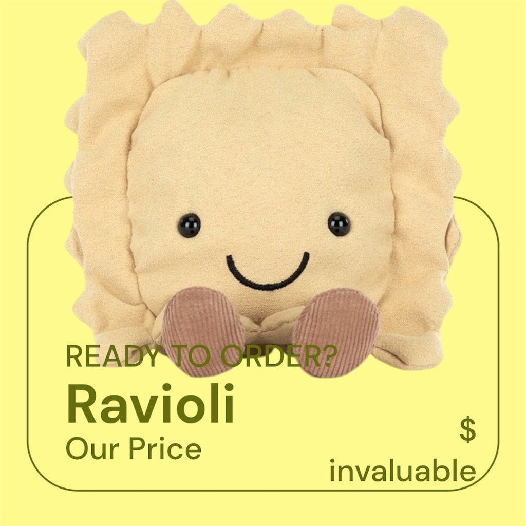 【正品 Jellycat 海外限定款 】義大利餃,甜點收藏,值得珍藏,送禮首選,Ravioli | 蝦皮購物