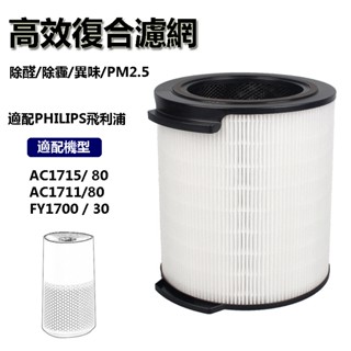 適用PHILIPS飛利浦 AC1715 AC1711 白小奈空氣清淨機FY1700/30 復合HEPA活性碳濾網 濾芯 | 蝦皮購物