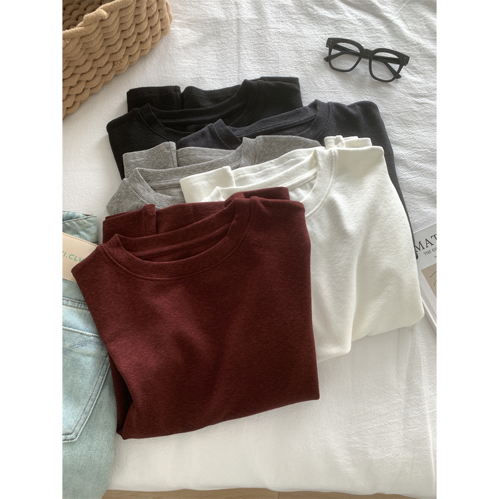 Jomi日韓 韓系基礎款仿棉麻氣質顯瘦圓領正肩短袖T恤*5色現貨【MA03-LN3963】 | 蝦皮購物