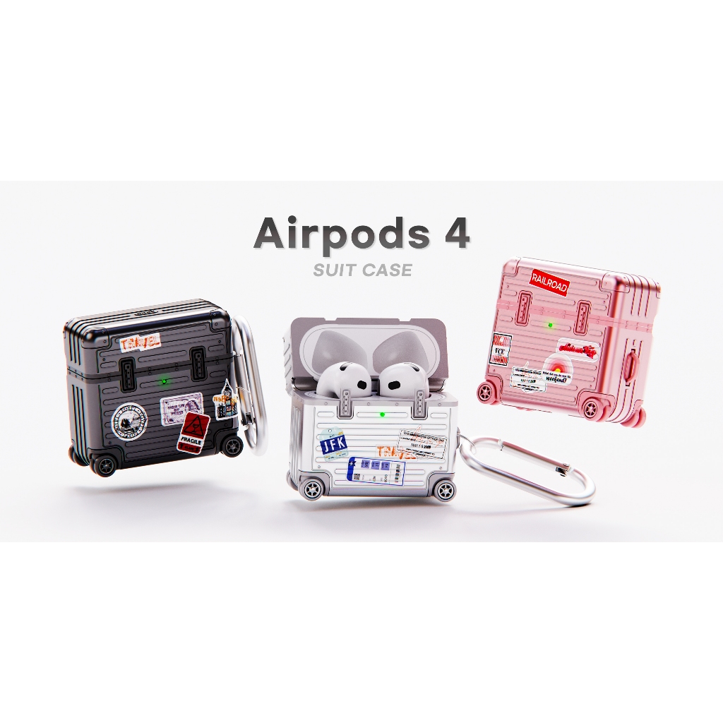 韓國原廠｜〈Miak〉AirPods 4 手提行李箱造型保護殼｜耳機殼 | 蝦皮購物