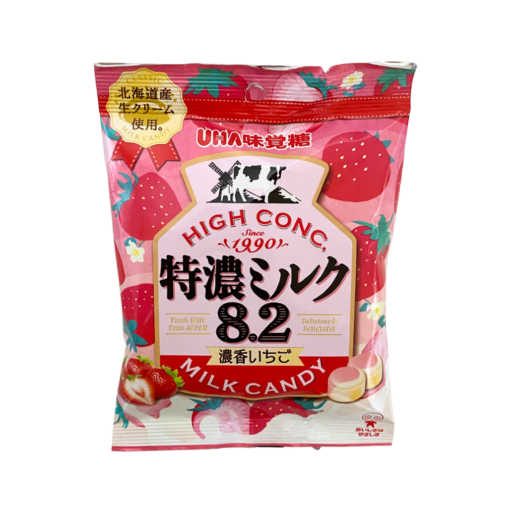 日本 UHA 味覺糖 8.2 特濃 牛奶糖 草莓 58g | 蝦皮購物