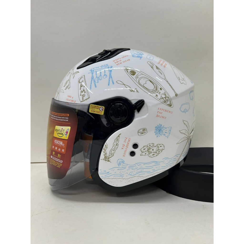 【小帽體 送贈品】SOL SO-12 夏令營 白藍 3/4帽 台灣製造 內鏡片設計 SO12 台中倉儲安全帽 | 蝦皮購物