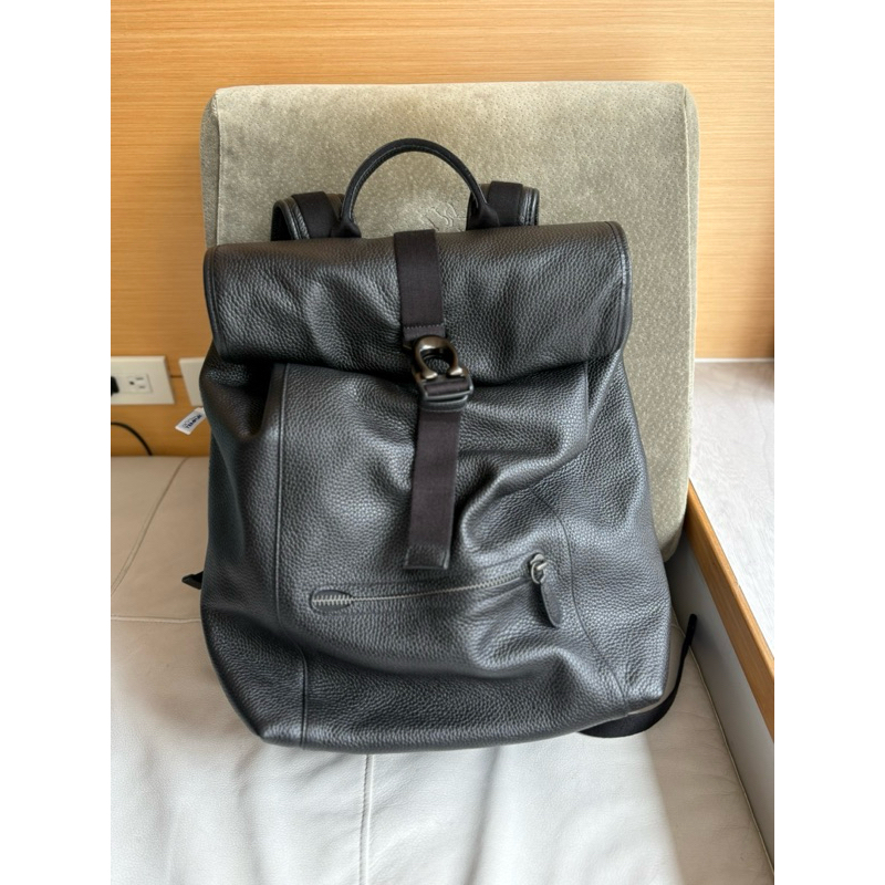 Coach Beck Roll Top Backpack/ Black 型男後背包二手 | 蝦皮購物