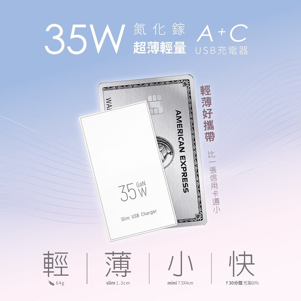 【Dr.AV聖岡】USB-352SF 氮化鎵快充充電器 PD+QC 35W 雙孔快充 GaN超薄摺疊插頭 BSMI認證 | 蝦皮購物