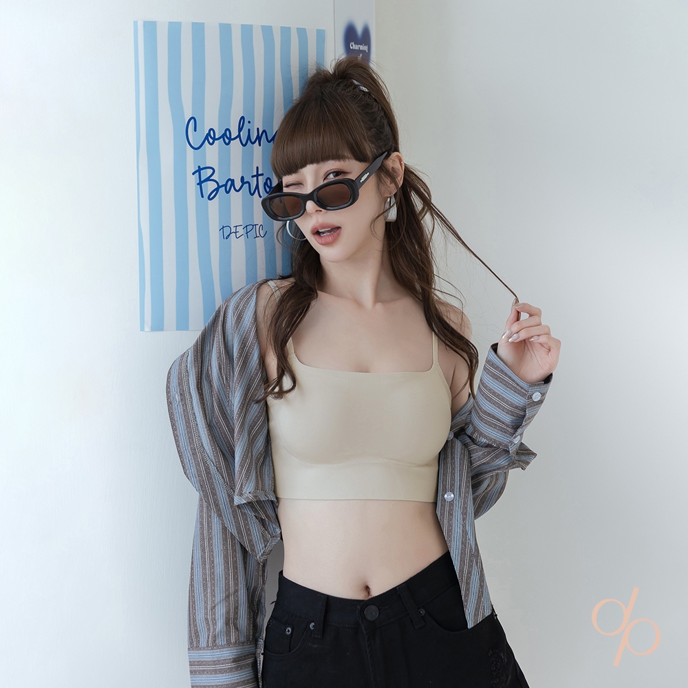 【DEPIC】冰感彈力側收聚攏透氣BRA TOP (灰杏)｜dp select | 蝦皮購物