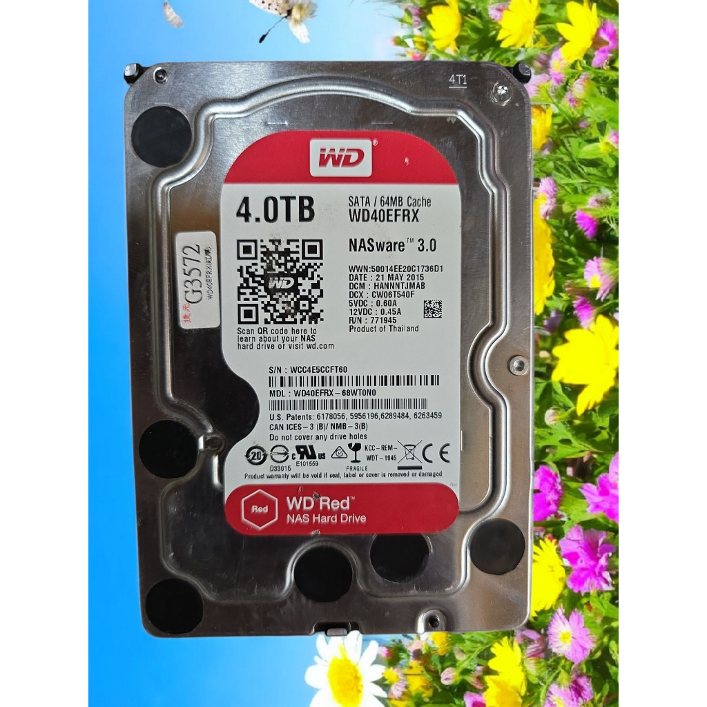 含稅 WD 3.5吋 4TB 4T WD40EFRX 保1個月 05H155 | 蝦皮購物
