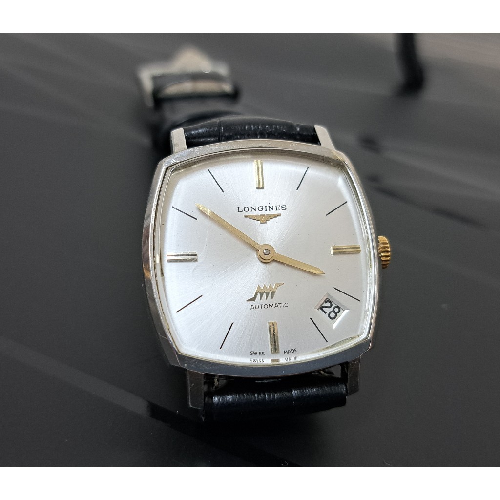 瑞士原裝LONGINES浪琴-36000高轉數,日期顯示,原裝龍頭,不鏽鋼自動機械錶 | 蝦皮購物