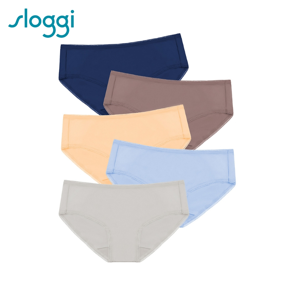 sloggi-SHINE 閃亮系列中腰三角褲五件包 經典日常配色組合｜C76-925 I9 | 蝦皮購物