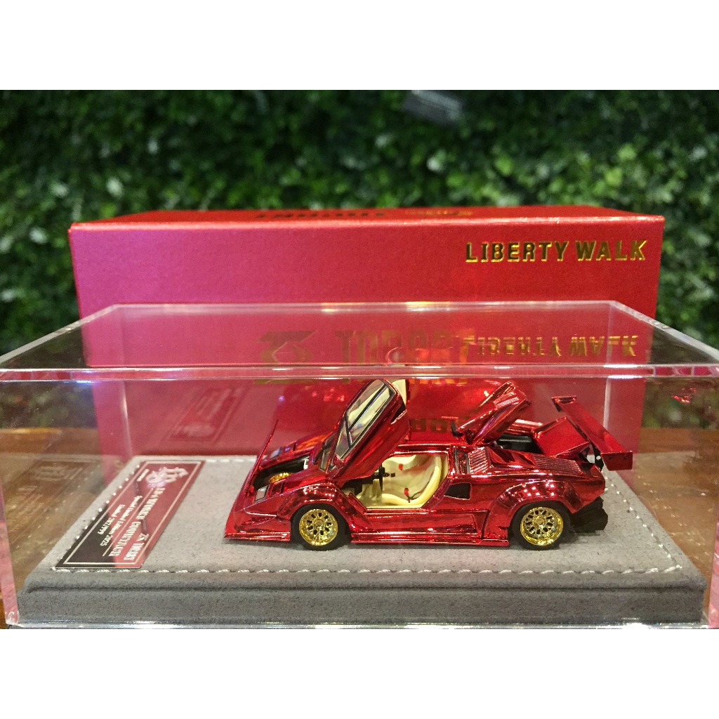 1/64 TopArt LBWK Lamborghini Countach Chrome Red【MGM】 | 蝦皮購物