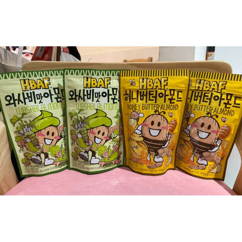 現貨！韓國 HBAF杏仁果 120g 190g芥末/蜂蜜口味～韓國零食 效期2026/06 當日24小時出貨 | 蝦皮購物