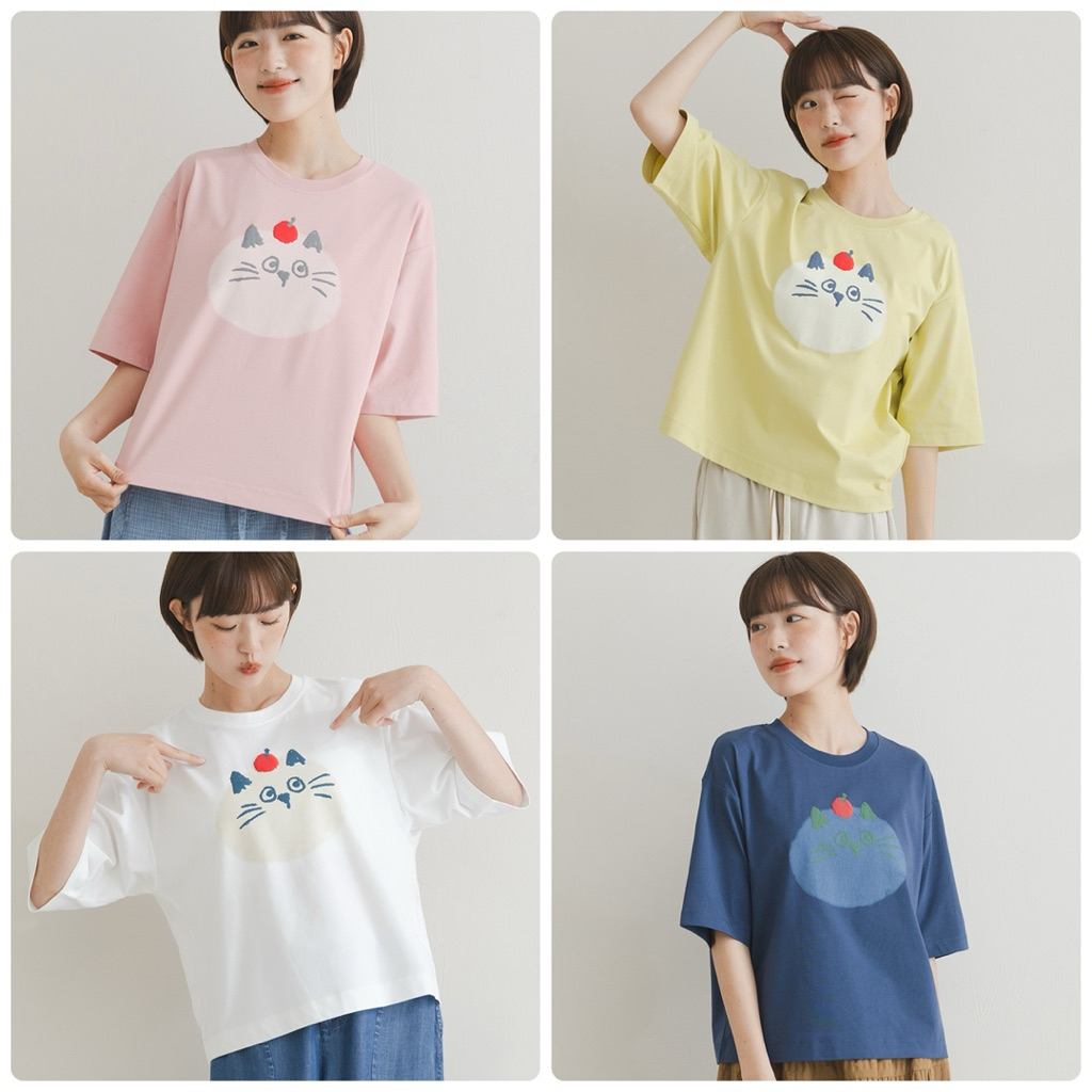 a la sha 全新 圓圓Miao上衣 親子裝 大人款 大貓 miao 短袖 寬版 上衣 | 蝦皮購物