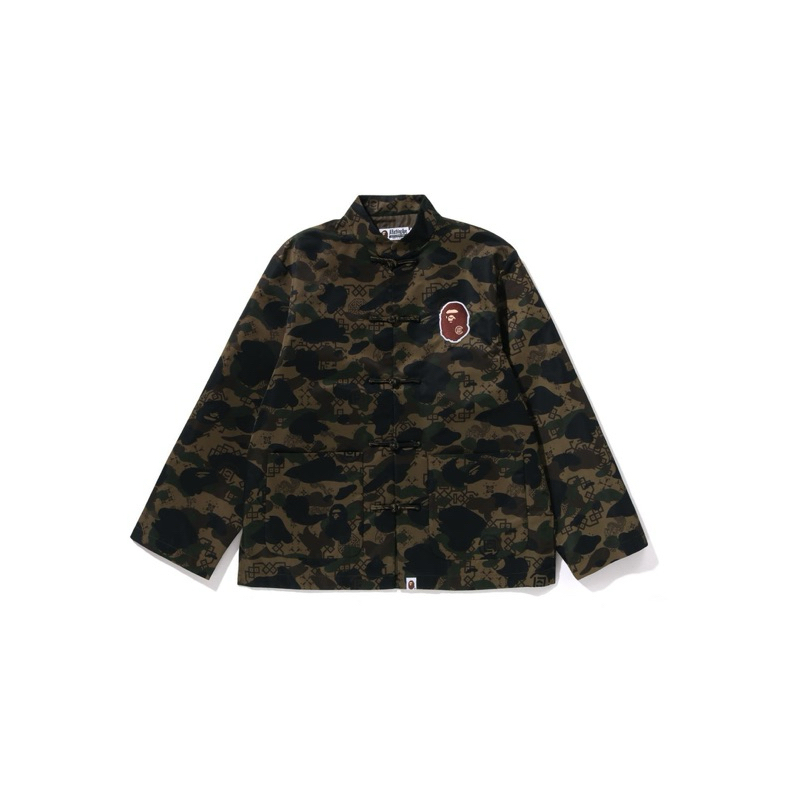 BAPE X Clot Camo Ape Head China Jacket 綠唐裝 L號 全新 | 蝦皮購物