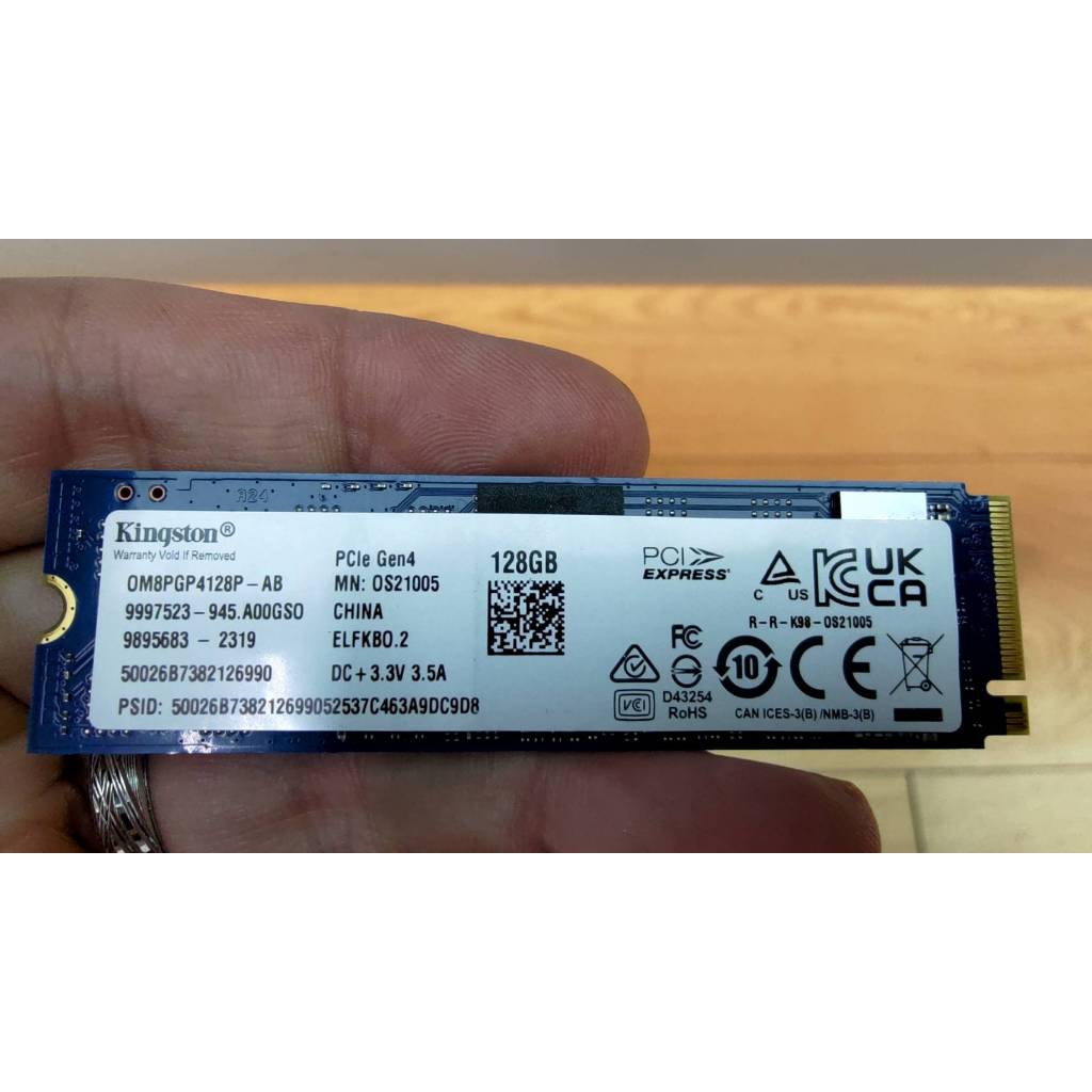 金士頓 2280 M.2 128G PCIe SSD Gen 4 固態硬碟 原裝原廠 拆機良品 | 蝦皮購物