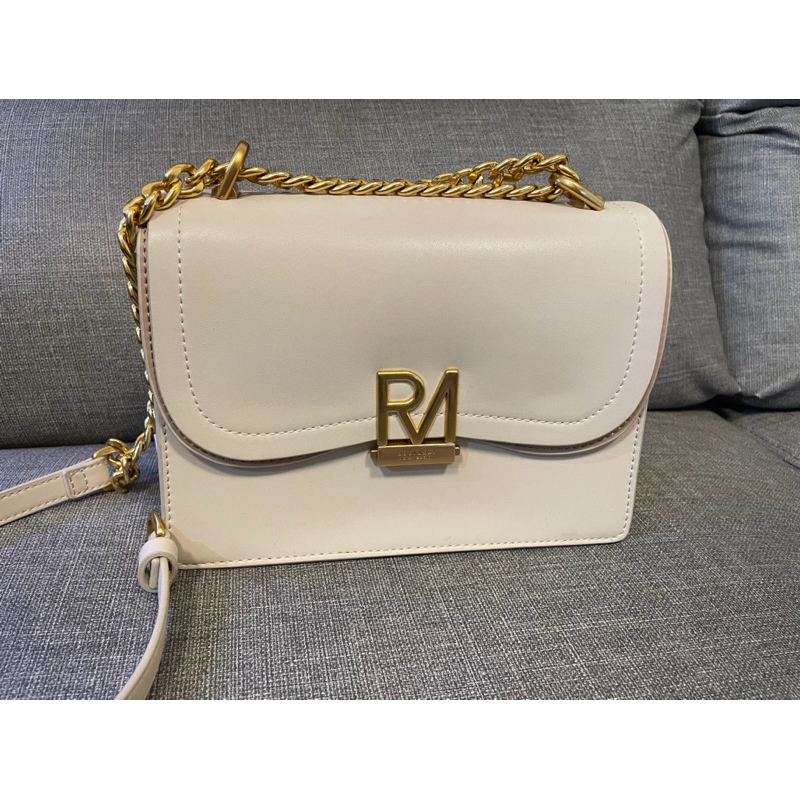 《二手現貨》ROBINMAY ELLY 撞色奶油白 斜背包/雙鍊側背 RM | 蝦皮購物
