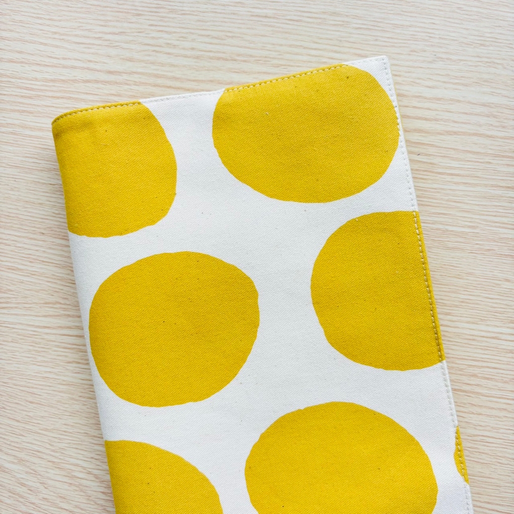 【一期一會】芥黃點點 手作可調式書衣 A5 25K B6 32K A6 50K 手帳 手札 書衣 書套 布書衣 媽媽手冊 | 蝦皮購物