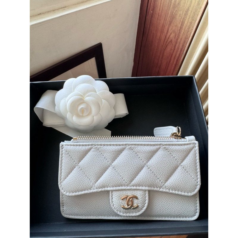Chanel 25C 全新淺灰卡包 | 蝦皮購物